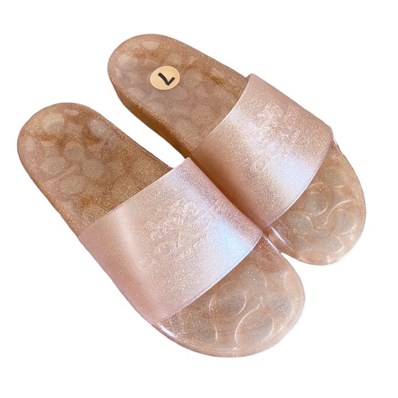 Coach | Shoes | Coach Ulyssa Gold Transparent Slides | Poshmark